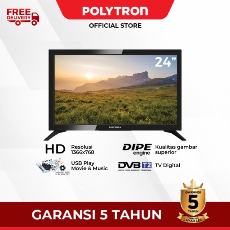 Jual TV POLYTRON DIGITAL LED TV 24 INCH | Shopee Indonesia