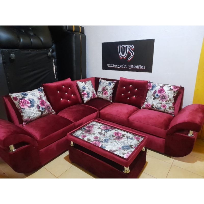 Jual Sofa L Minimalis Bludru Legacy 5 Seater | Shopee Indonesia