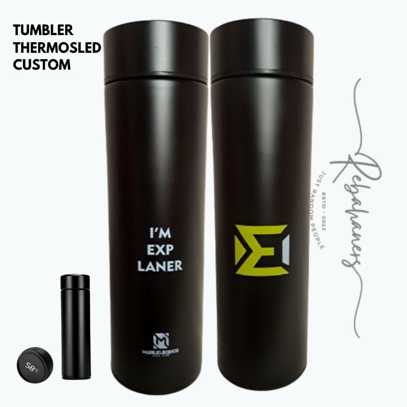 Jual Smart Led Tumbler Thermos hitam Custom Exp Laner|Explaner Moba ...