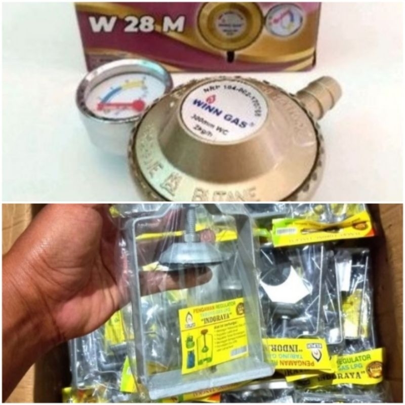 Jual regulator winn gas w28 meter dan pengaman gas,harga hemat | Shopee ...