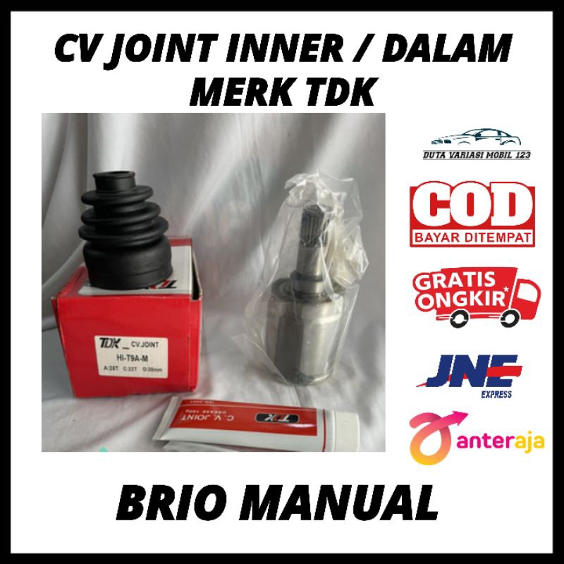 Jual CV Joint Inner / As Roda Dalam Brio Manual - Merk TDK | Shopee Indonesia