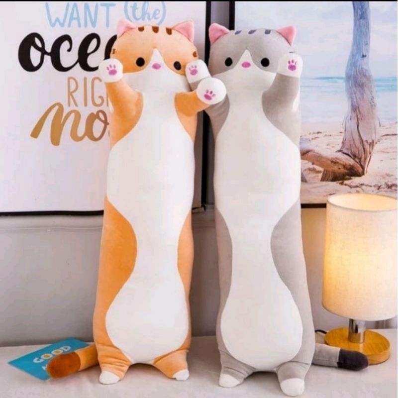 Jual Boneka guling kucing lucu menggemaskan 60 cm kado special untuk ...