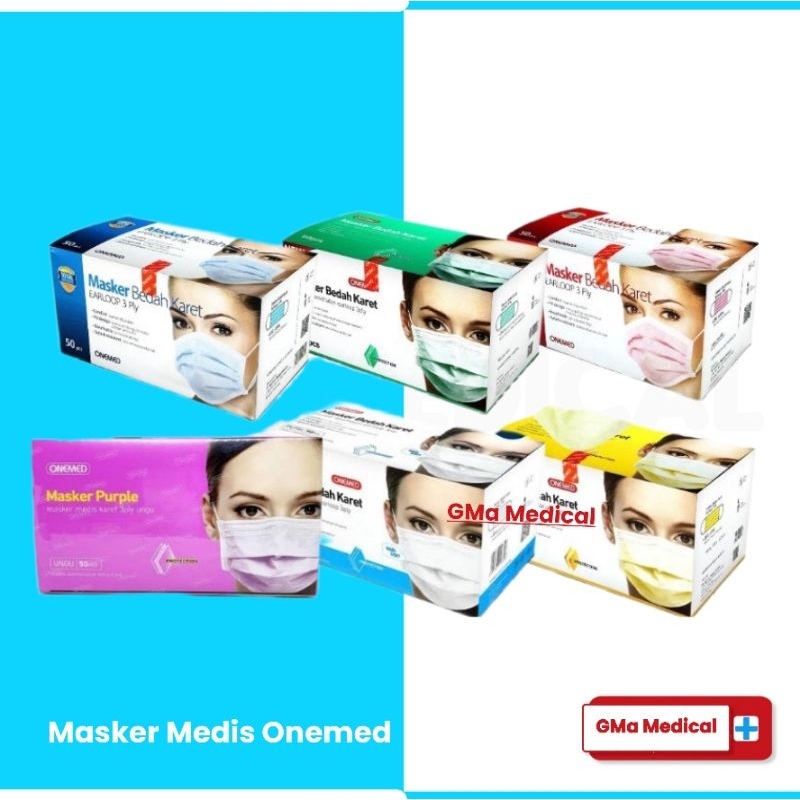 Jual Masker Karet Medis Onemed 3Ply Masker Earloop Isi 50 / Box ...