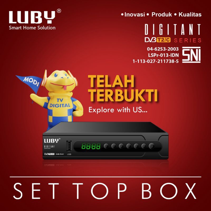 Jual SET TOP BOX STB LUBY DVB-T2 Digital Youtube Tiktok STB Penerima Siaran Tv Digital body besi ...