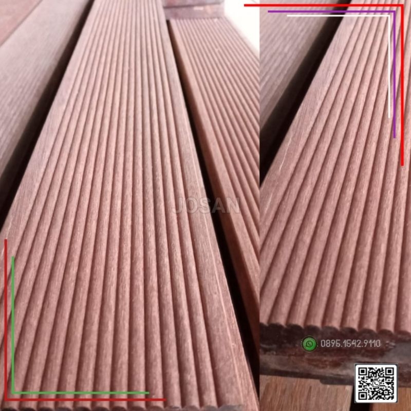 Jual LANTAI KAYU OUTDOOR TERAS TAMAN DECKING MERANTI MERAH BATU 2 x 9 x ...