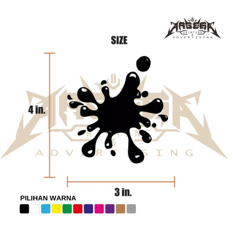 Jual PROMO - Cutting Sticker Bercak Water Splash 8cmx8cm Decals Vinyl ...