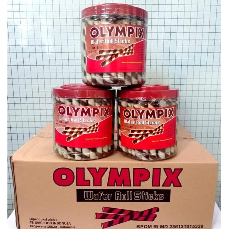 Jual Astor OLYMPIX 400gr Wafer Roll Sticks Krim Cokelat 1dus isi ...