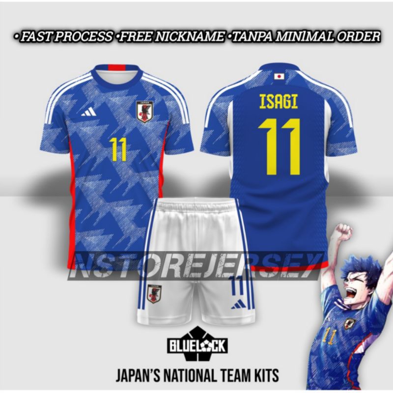 Jual JERSEY COSPLAY ANIME BLUE LOCK JAPAN TEAM NATIONAL KITS COSPLAY ...