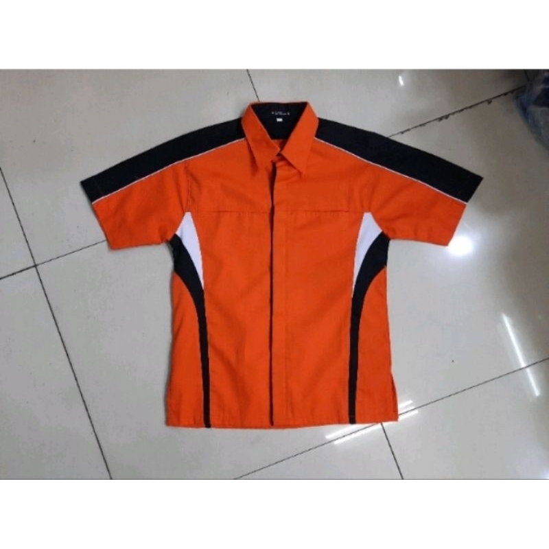 Jual SERAGAM KOMBINASI oren 807 KEMEJA SERAGAM DRILL, BAJU PDH MODEL ...
