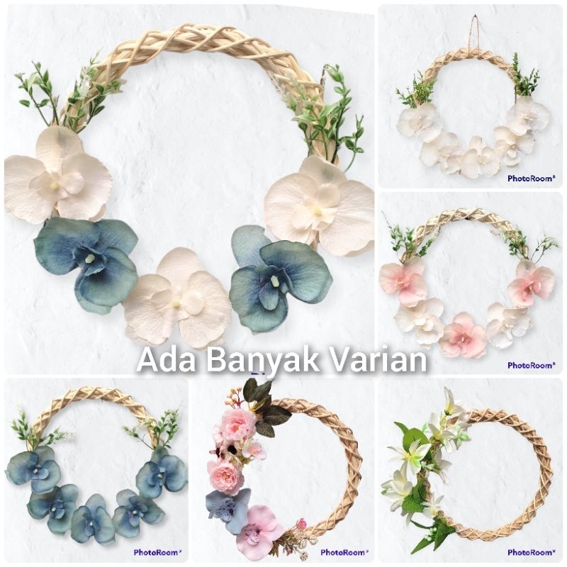 Jual Ring Bunga Wreath Flowers Hiasan Mahar Dinding Pintu Floral Hoop ...