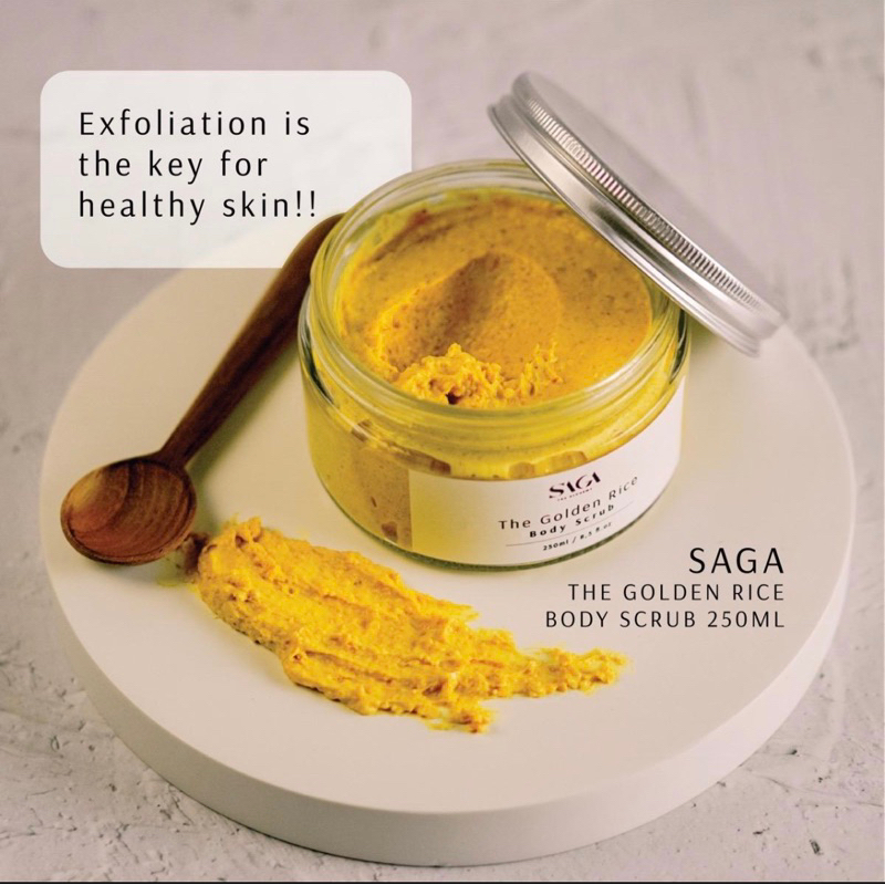 Jual SAGA Golden Rice Scrub, brightening & smoothing | Shopee Indonesia