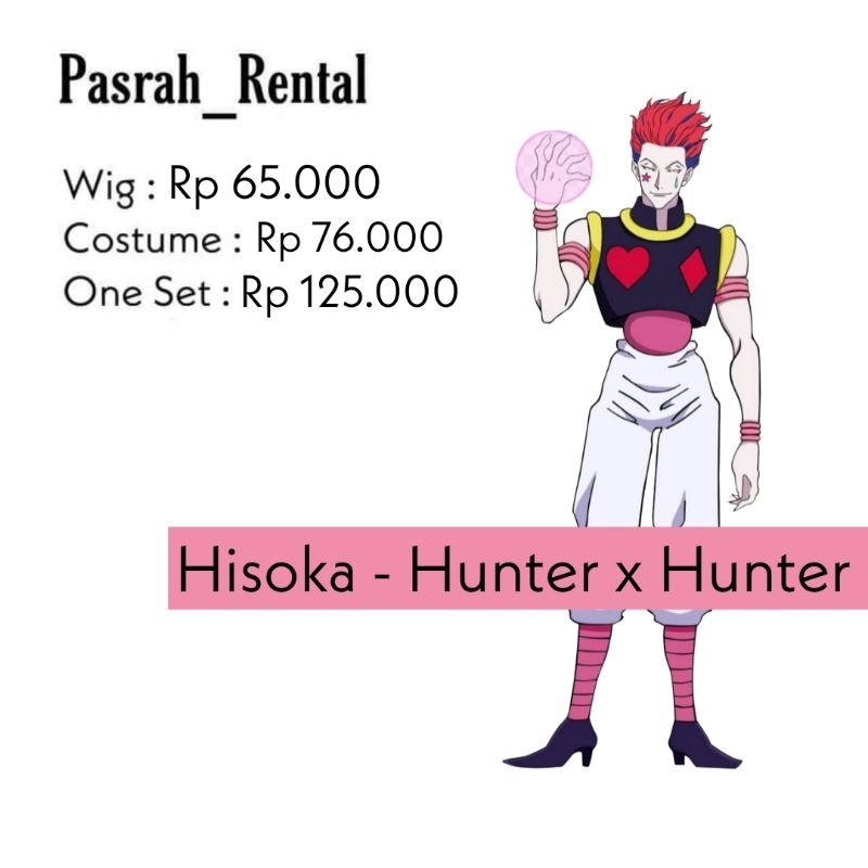 Jual SEWA RENTAL KOSTUM / COSPLAY HISOKA HUNTER X HUNTER | Shopee Indonesia