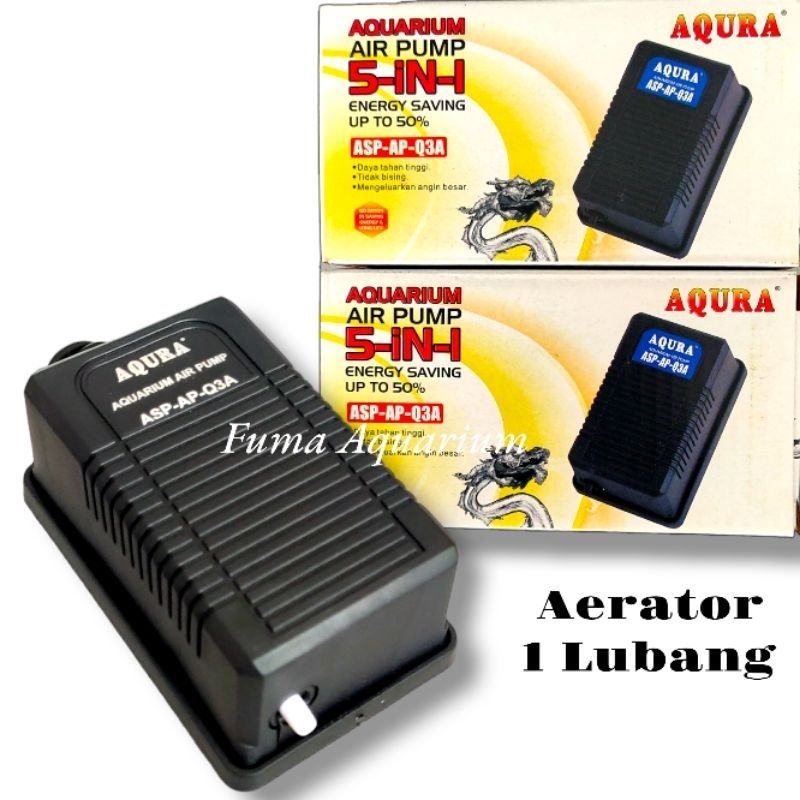 Jual Aerator AQURA Q3 ASP-AP-Q3A airpump 1 lubang mesin Pompa Gelembung ...