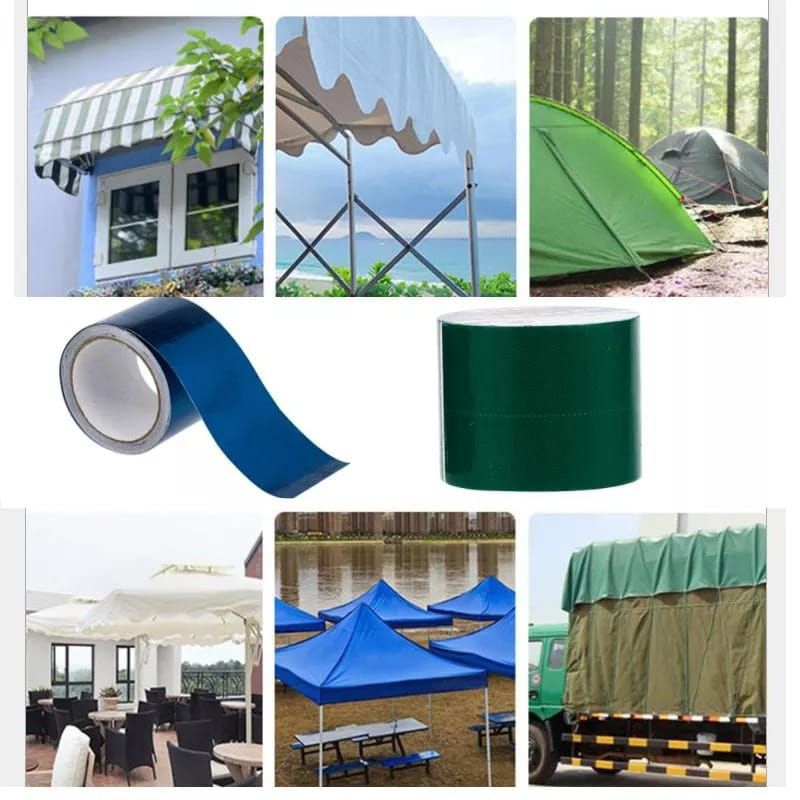 Jual lakban terpal fiberglass tape lem tarpaulin tempelan repair tepal ...