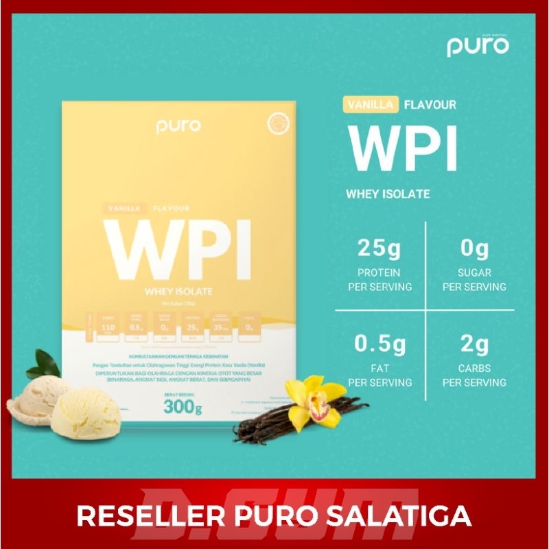 Jual PURO - WPI Whey Protein Isolate 300 gr (10 Servings) | Shopee Indonesia