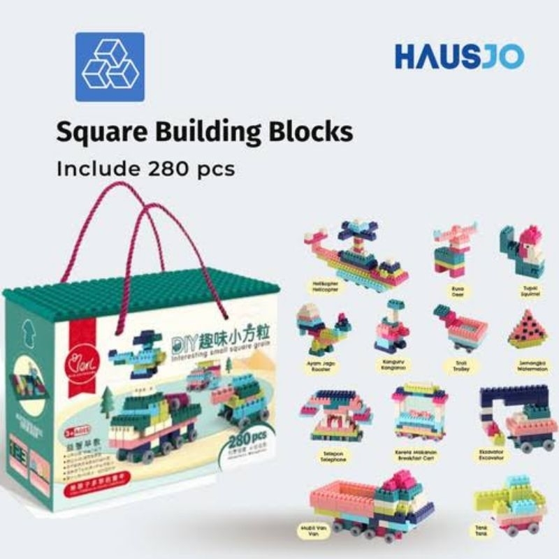 Jual Mainan Anak DIY Square Building Blocks Set 280pcs (Susunan Balok ...