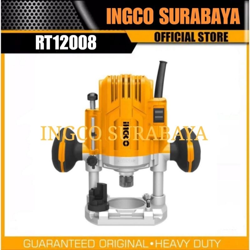 Jual INGCO RT12008 ELECTRIC WOOD ROUTER (1/4" 0-30MM) MESIN PROFIL KAYU ...