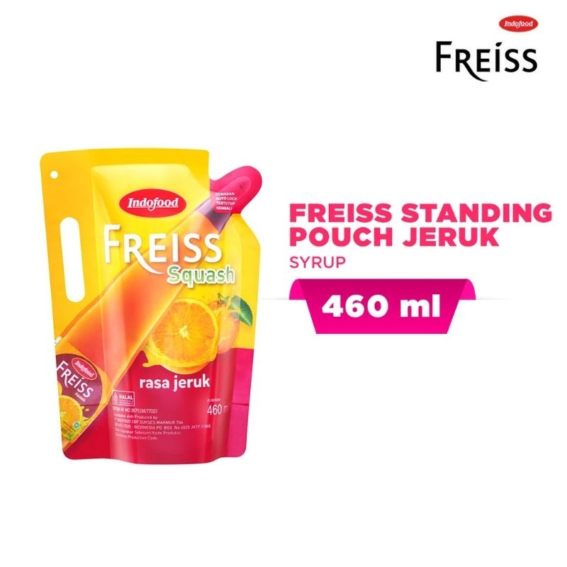 Jual INDOFOOD FREISS SIRUP SQUASH JERUK 460 ML POUCH 1'S | Shopee Indonesia