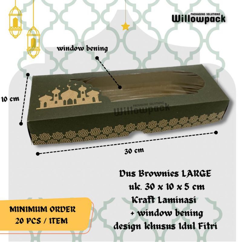 Jual DUS BROWNIES 30x10x5 IDUL FITRI BOX KRAFT LAMINASI CETAK DESIGN ...