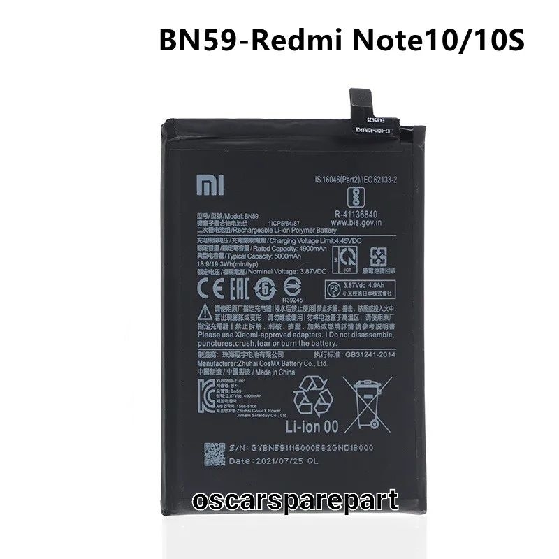 Jual BATRE BATERAI BATTERY XIAOMI REDMI NOTE 10/NOTE 10 PRO BN59 ...