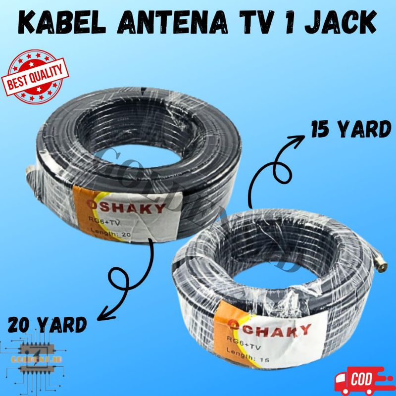 Jual Kabel Antena/ Antena/Kabel Antena TV RG6/Cable 20yard/Cable15yard | Shopee Indonesia