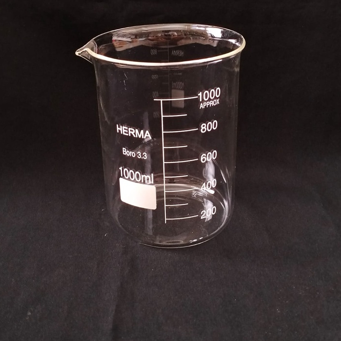 Jual Beaker glass herma 1000 ml / Beaker glass herma 1L / gelas kimia ...