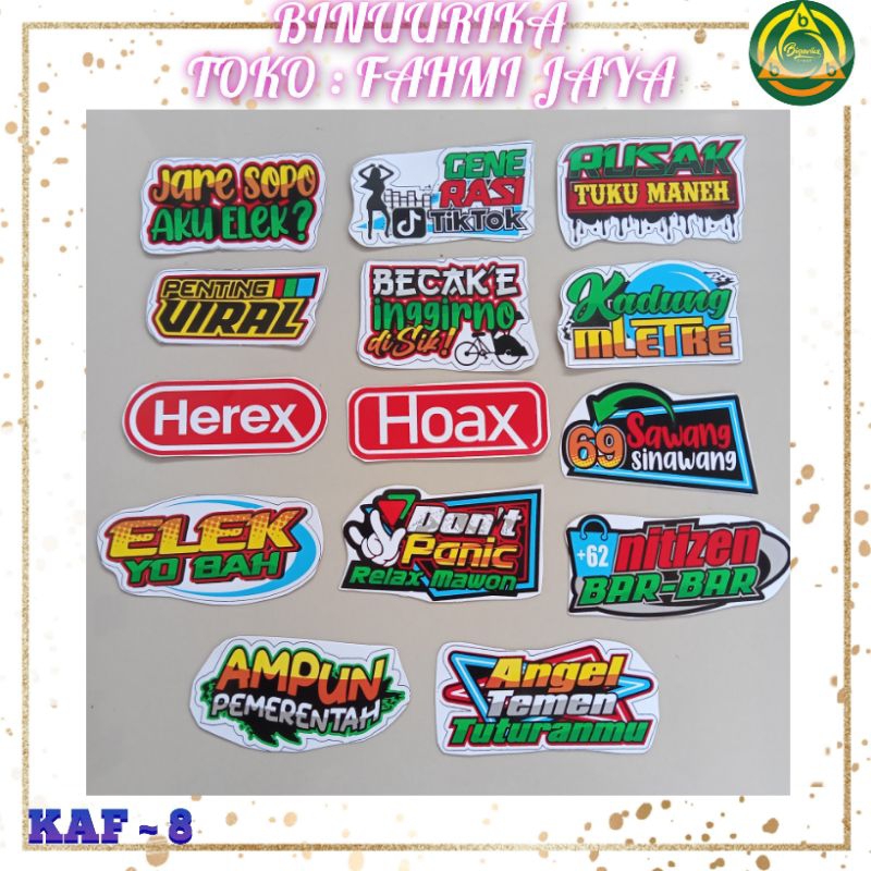 Jual STIKER KATA KATA/STIKER RACING/STIKER MATIC/STIKER VIRAL | Shopee ...