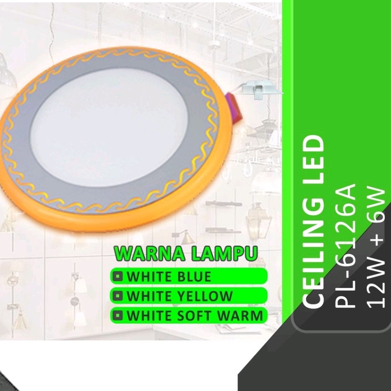 Jual LAMPU PLAFON/ LED CEILING 2 WARNA 12WATT+3WATT PL-6126 TERDIRI ...