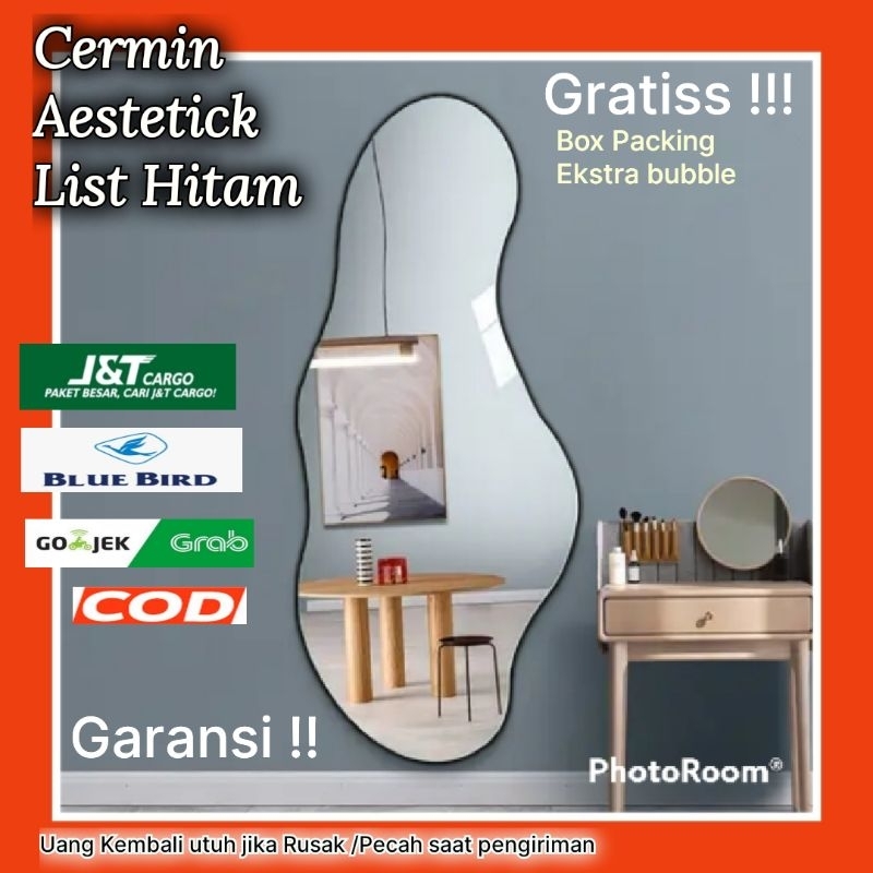 Jual Cermin Full body Besar List Hitam Minimalis Aestetick list hitam ...