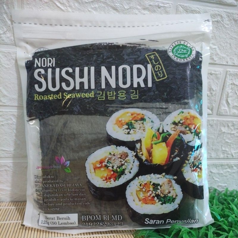 Jual Sushi Nori java superfood 50 lembar / Rumput Laut panggang ...