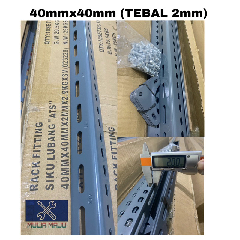 Jual besi siku lubang 4x4 2mm/rak siku lubang tebal 40x40 2mili ATS ...