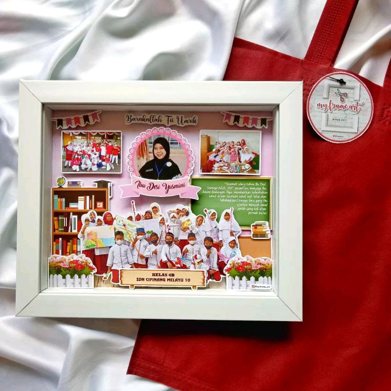 Jual (MFA) FRAME A4 KADO GURU BINGKAI 3 DIMENSI / POP UP FRAME HARI ...