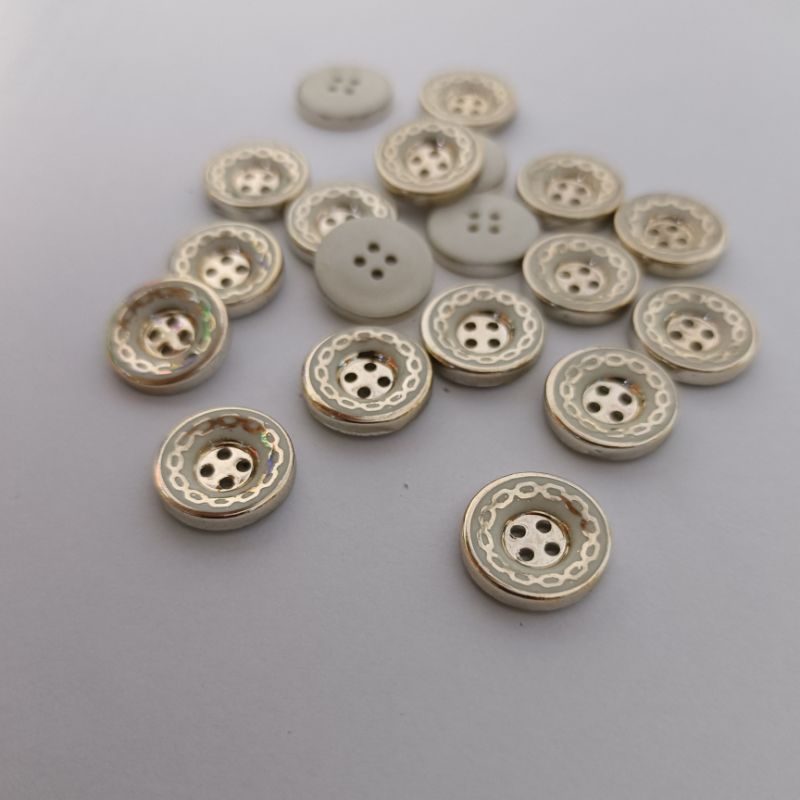 Jual Kancing silver datar motif bunga ukuran 1.5 cm 120 pcs | Shopee ...