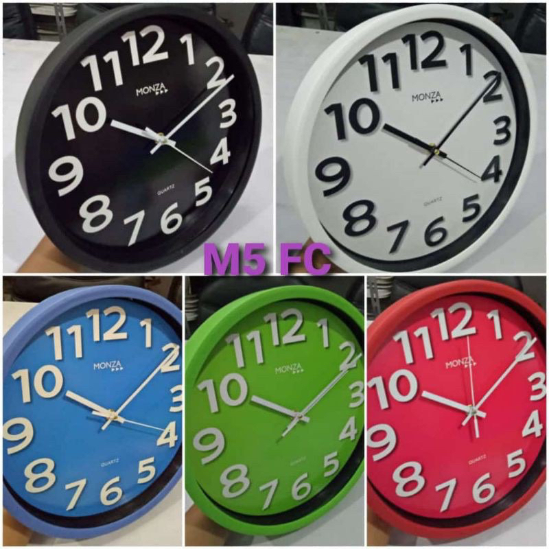 Jual jam dinding monza M5 FC/jam dinding polos/jam dinding warna 32 Cm ...
