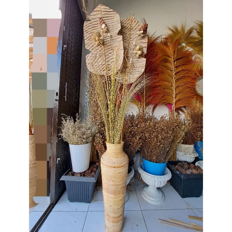Jual Set bunga rayung , pampas dan daun palem include sepaket dengan ...