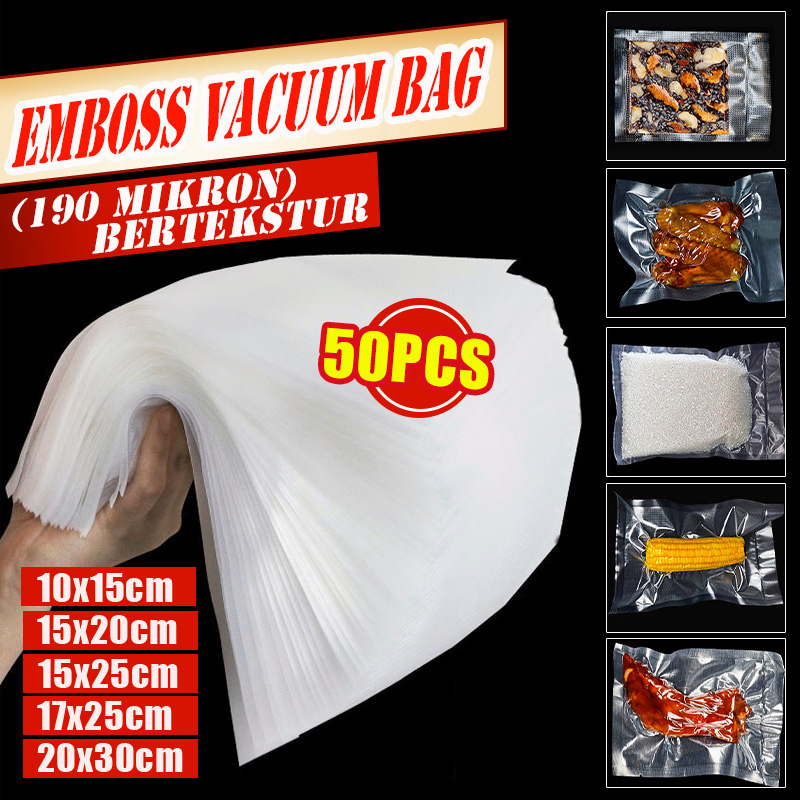 Jual WEWI Embos Vacuum Bag Plastik Vacum Sealer Embossed Plastic vacuum ...