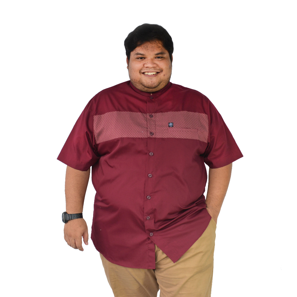 Jual Kemeja Koko Jumbo Oversize Big Size Pria Laki Cowok Marun dada ...
