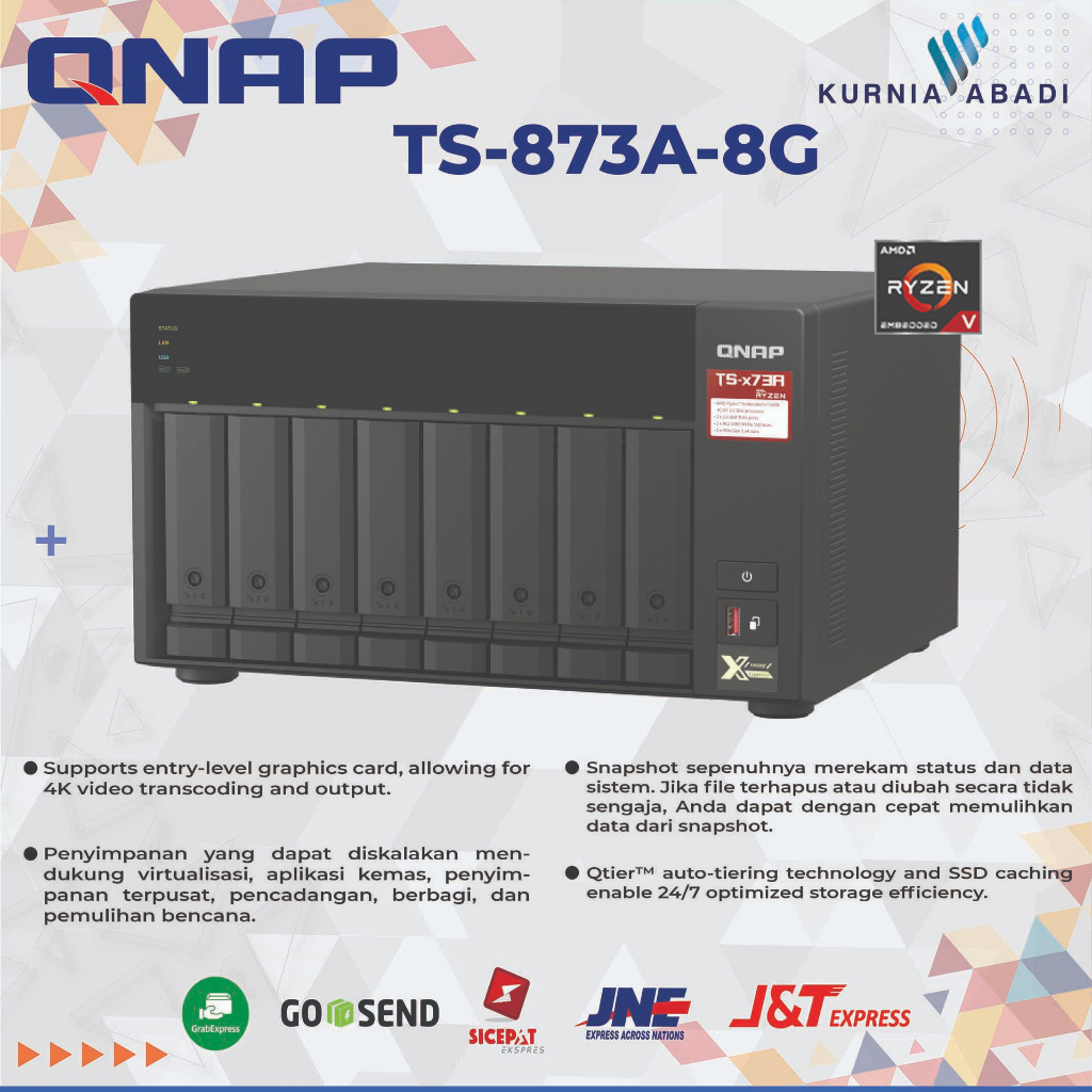 Jual QNAP TS-873A RAM 8-Bay NAS diskless AMD Quad Core NAS | Shopee Indonesia