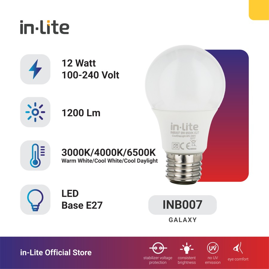 Jual Bohlam 12w Inlite LED 12 w Putih Kuning Lampu 12 watt In Lite Bulb | Shopee Indonesia