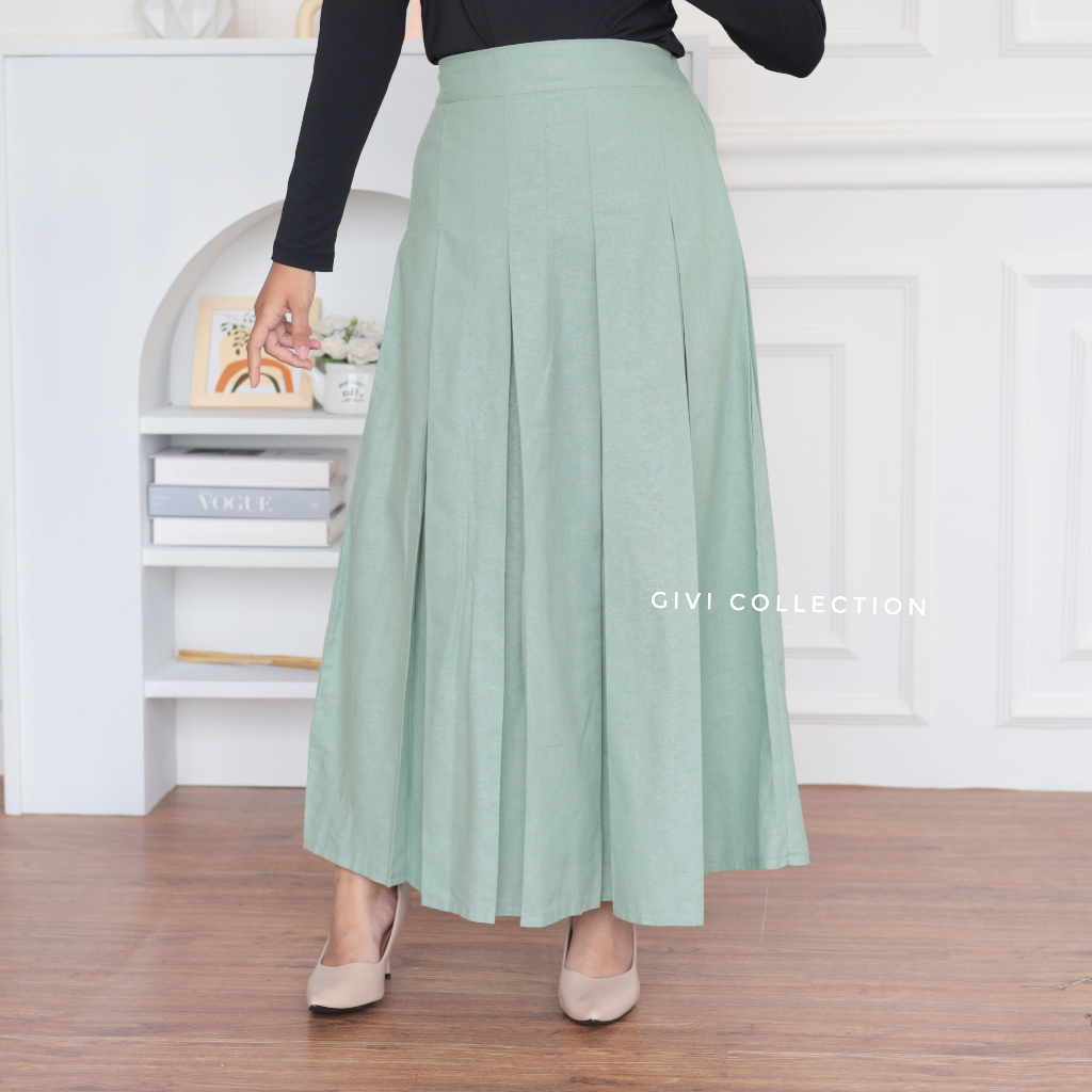 Jual Rok rempel panjang/rok linen rami terbaru | Shopee Indonesia