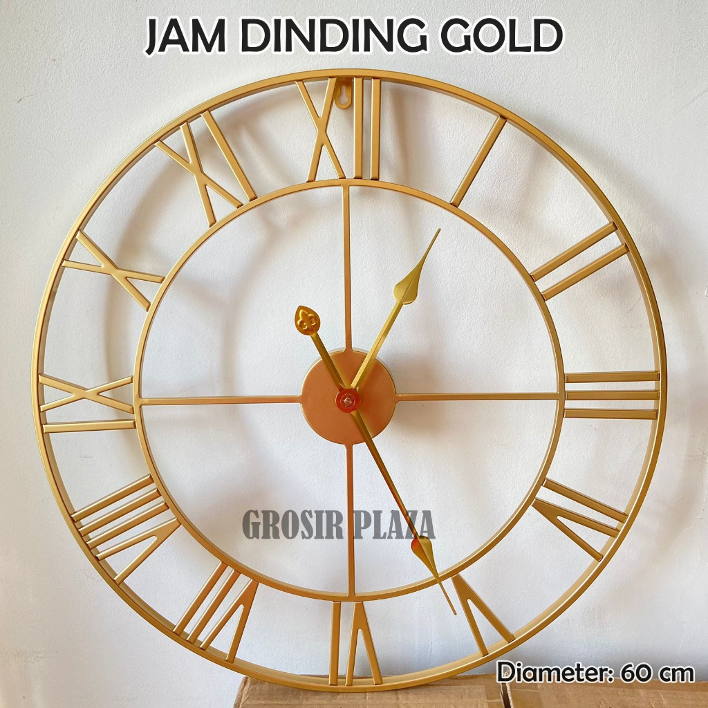 Jual READY STOCK JAM DINDING GOLD JAM DINDING MEWAH JAM DINDING ROMAWI ...