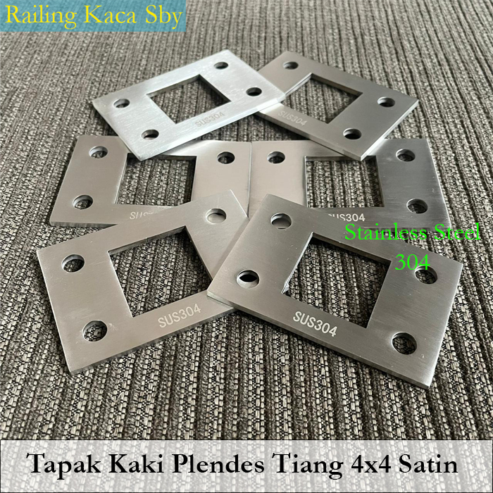Jual PLENDES TAPAK KAKI TIANG RAILING HOLLOW 4X4 SATIN HAIRLINE SUS304 ...