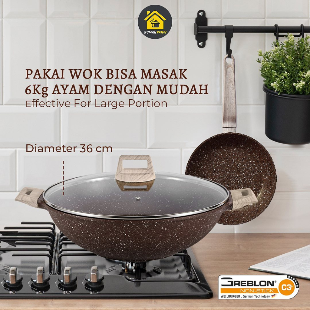 Jual Paket Kochen Wok Pan 36 cm X Fry Pan 24 Cm | Shopee Indonesia