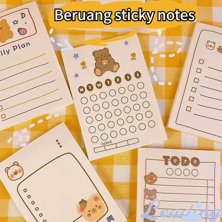Jual 50Pcs/Set Sticky Notes Kartun Lucu Beruang Sticky Notes Aesthetic ...