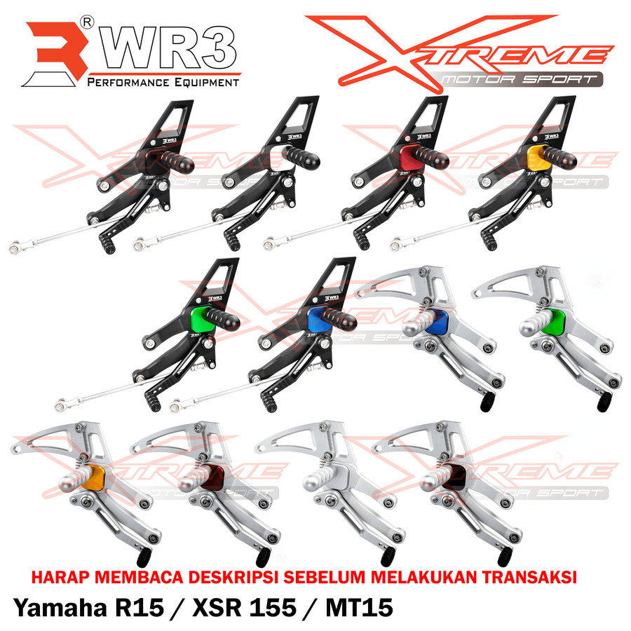 Jual Footstep Rearset Underbone Racing WR3 R15 V3 XSR 155 MT15 R25 MT25 ...