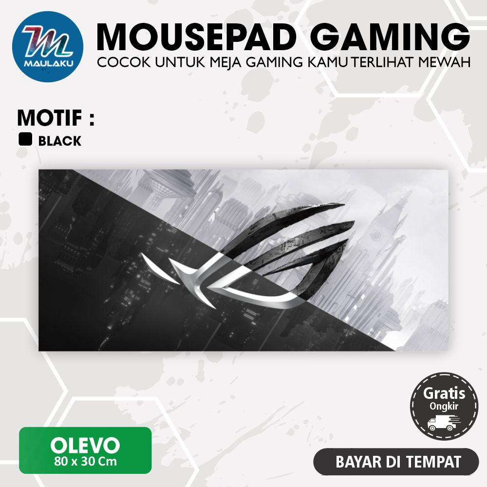 Jual Gaming Mouse Pad XL Desk Mat Model Asus Rog 80x40 Cm | Shopee ...