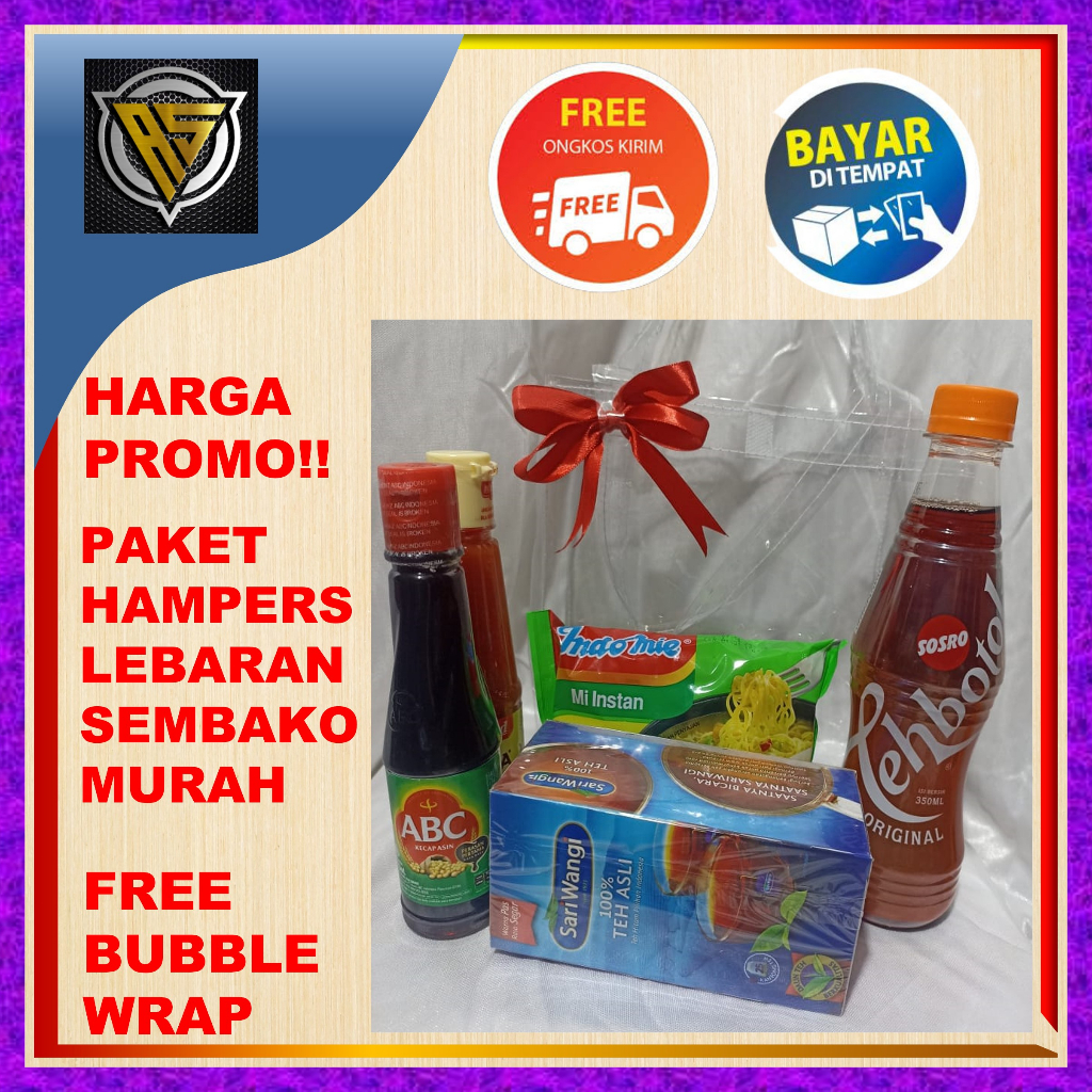 Jual (PAKET 6) Paket Bingkisan Hampers Lebaran Idul Fitri Sembako Murah + Free Tas Totebag Motif ...