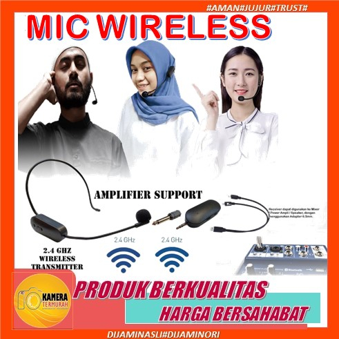 Jual Microphone Wireless Bando UHF 2.4G Receiver Mic Multifungsi Imam Masjid Customer Service ...