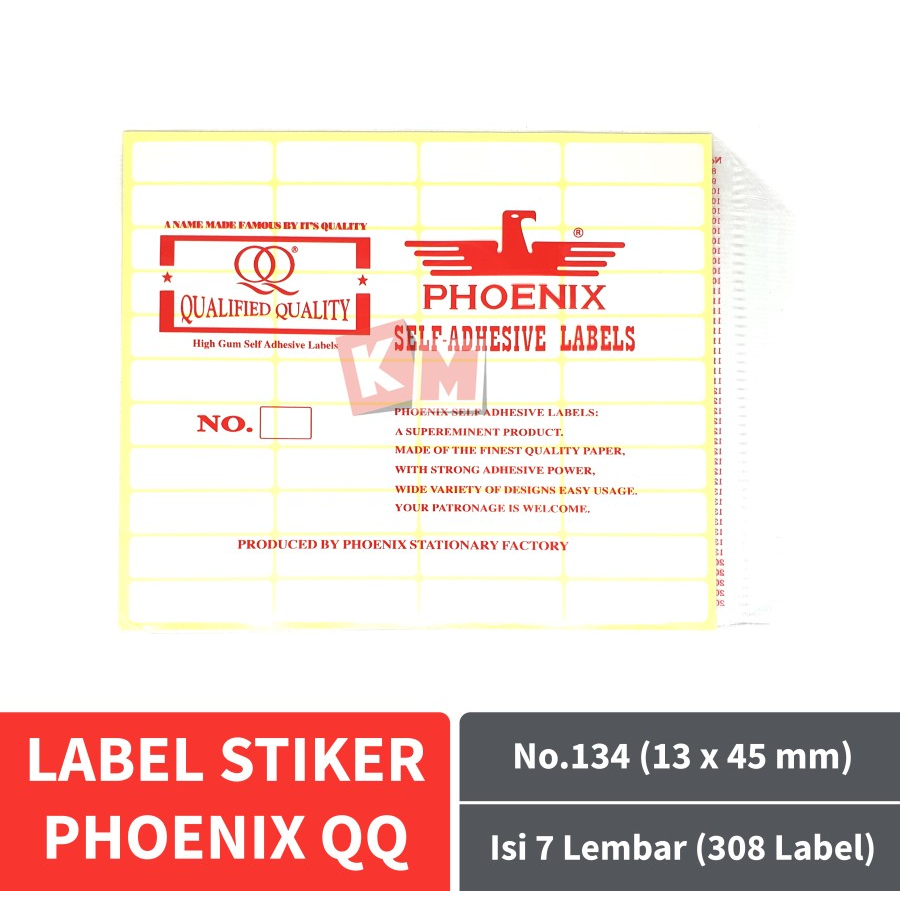Jual Label Stiker Phoenix QQ No.134 Kertas Harga Nama Undangan 13 x 45 ...