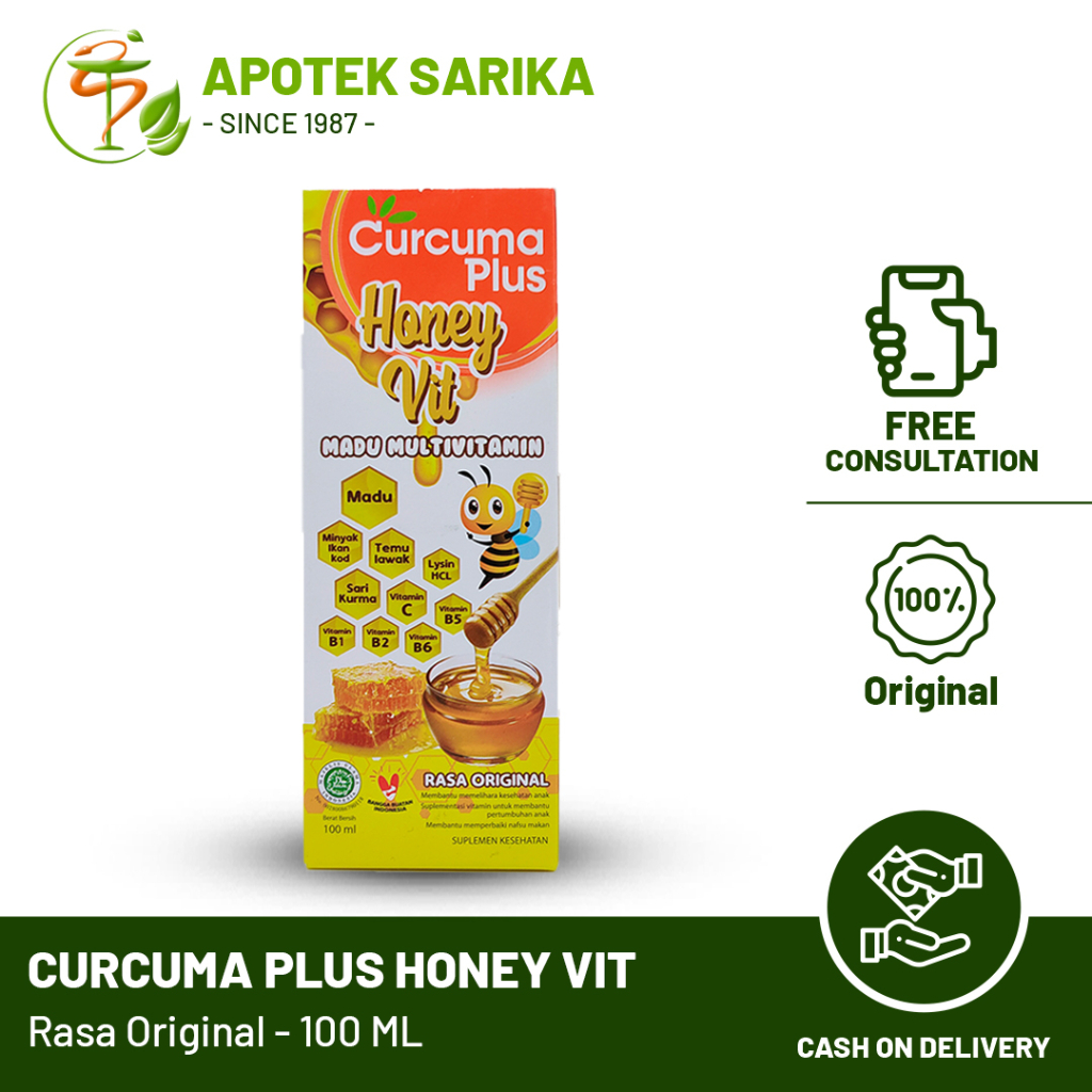 Jual Curcuma Plus Honey Vit Syrup 100ML / Multivitamin Anak Rasa ...